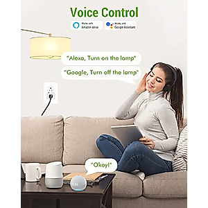 Aubess Smart Plugs with Energy Monitoring, 15Amp Smart Plugs That Compatible with Alexa & Google Assistant, Smart Home Wi-Fi Outlet with 7 Days Programmable Timer