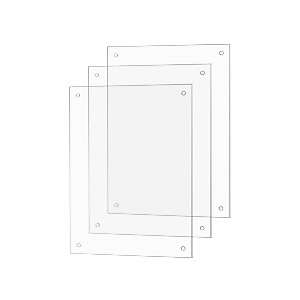 3 Pack Clear Acrylic Wall Protector with Pre Drilled Holes 5" x 7" Protective Plate 5/64" Thick Business or Home Use Dirty Hand and Fingerprint Shield by Marketing Holders