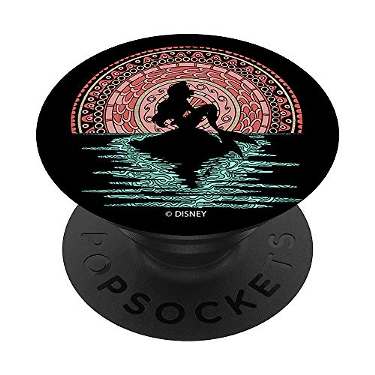 Disney Little Mermaid Silouhette Colorful Henna Sunset PopSockets PopGrip: Swappable Grip for Phones & Tablets