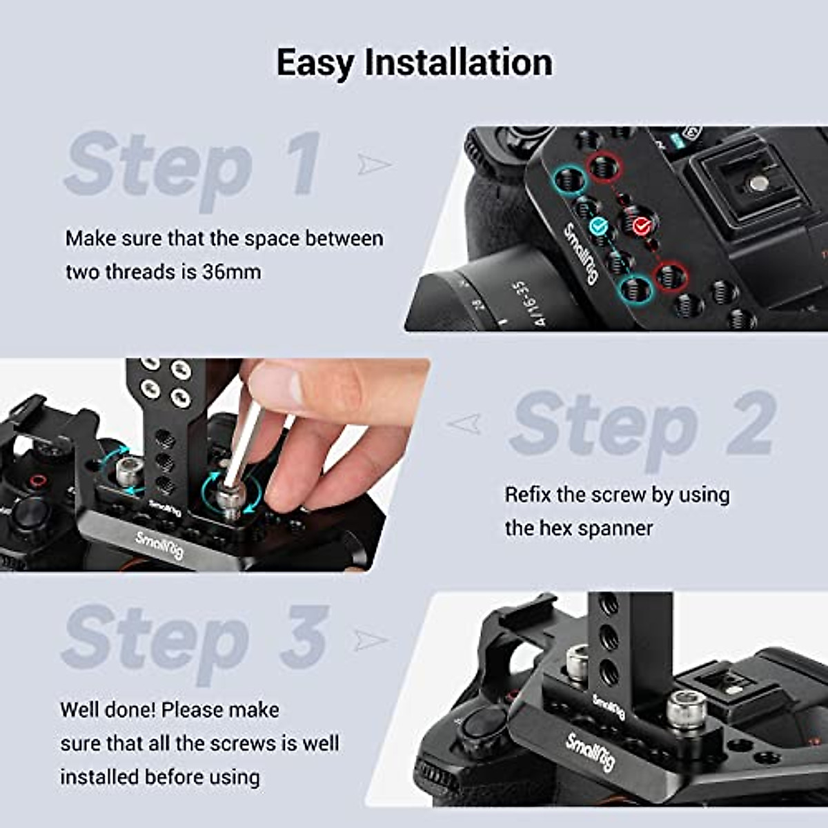 SmallRig Camera Top Handle Grip, DSLR Cage Handle with Cold Shoe Mount for Camera Rig - 1638