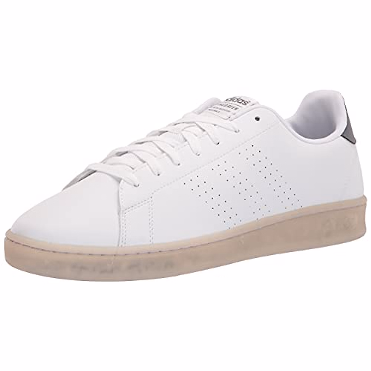 adidas Men's Advantage Eco Racquetball Shoe, White/White/Grey, 10
