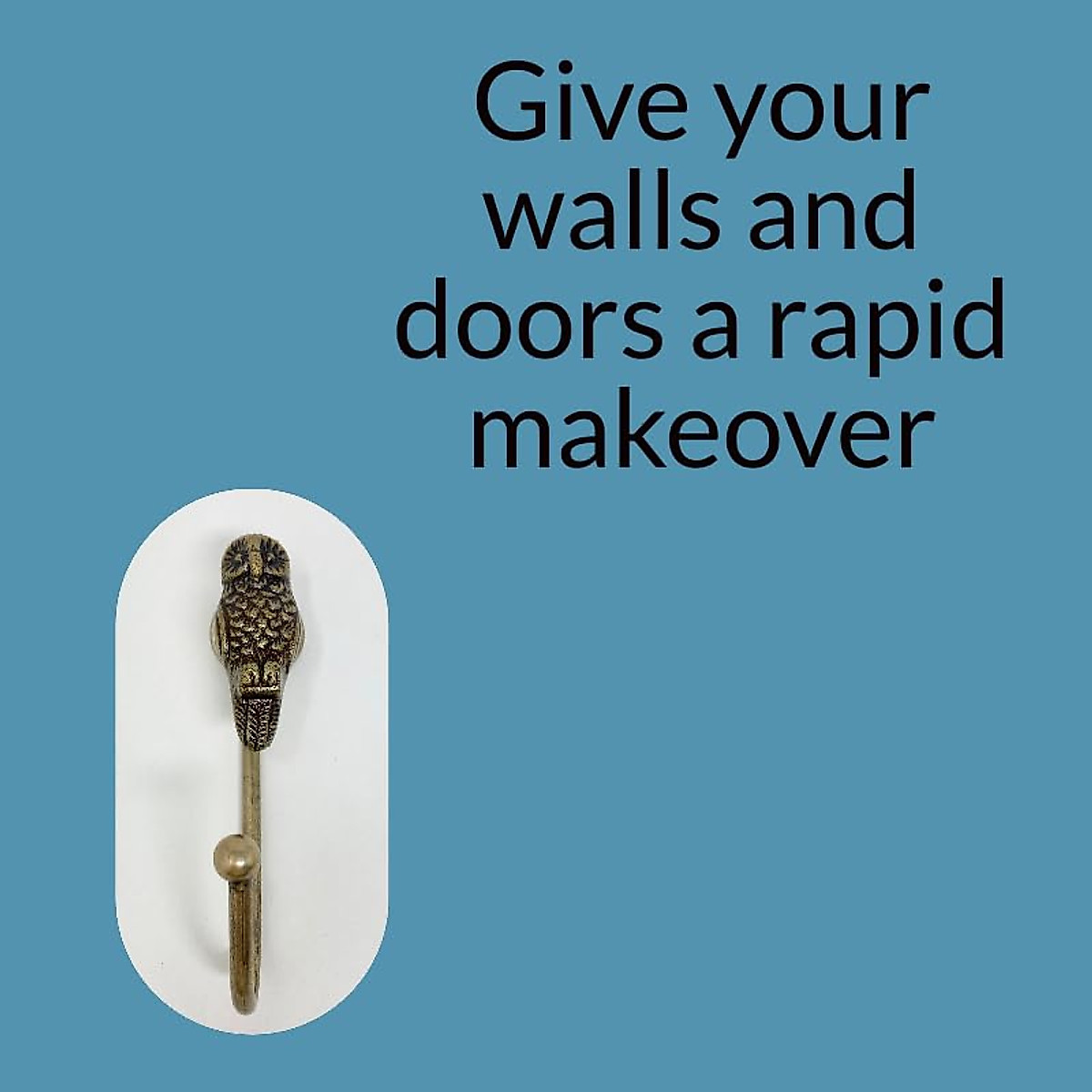 Knobs By Blossom Vintage Antique Brass Iron Wall Hooks Tie Backs Bronze Handmade Metal Animal Hook (18. Owl), TFVSAH