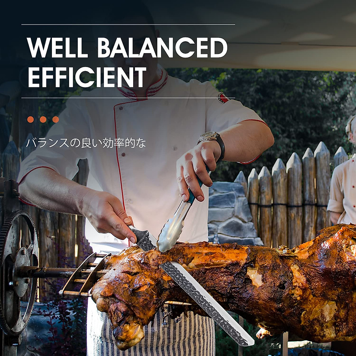 Huusk Premium Slicing Knife Bundle with Hand Forged Deboning Knife with Sheath