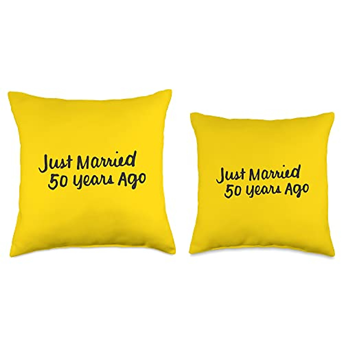 Happy 50th Wedding Golden Anniversary Gifts Store 50th Wedding Anniversary Just Married 50 Years Ago Throw Pillow, 16x16, Multicolor