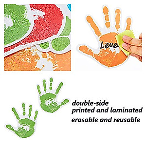 72 Pieces Hands and Feet Cutouts Colorful Handprint Cutouts Footprint Accents Bulletin Board Cutouts Wall Decoration for School Playroom Baby Nursery Kids Bedroom or Art Studio