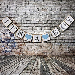 IT is A BOY Banner Bunting Christening Baby Shower Garland Decoration Birthday Party Favors