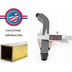 Aquaiaw Square Shower Arm and Anti-Scratch O-Ring Flange, Solid Brass, 8 inch, Both Soldered 1/2-14 NPT Tapered Threads, Wall Mount Shower Head Extension Arm (Matte Black)