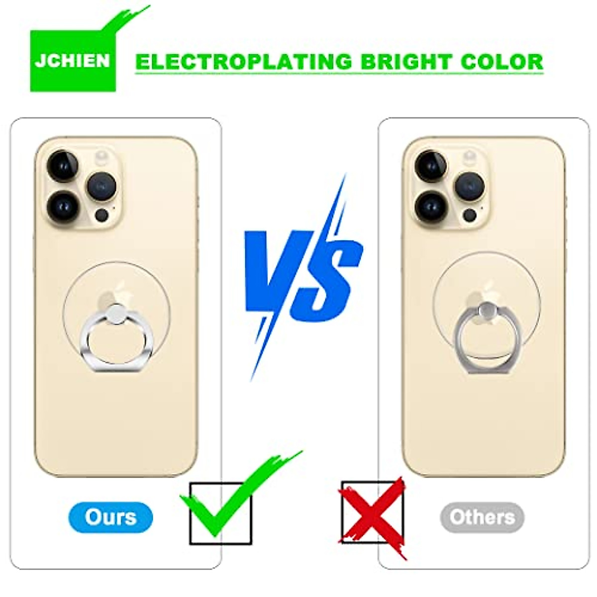 Cell Phone Ring Holder - JCHIEN Transparent Universal Finger Kickstand Cell Phone Ring Stand Holder Compatible with iPhone Samsung Smartphones