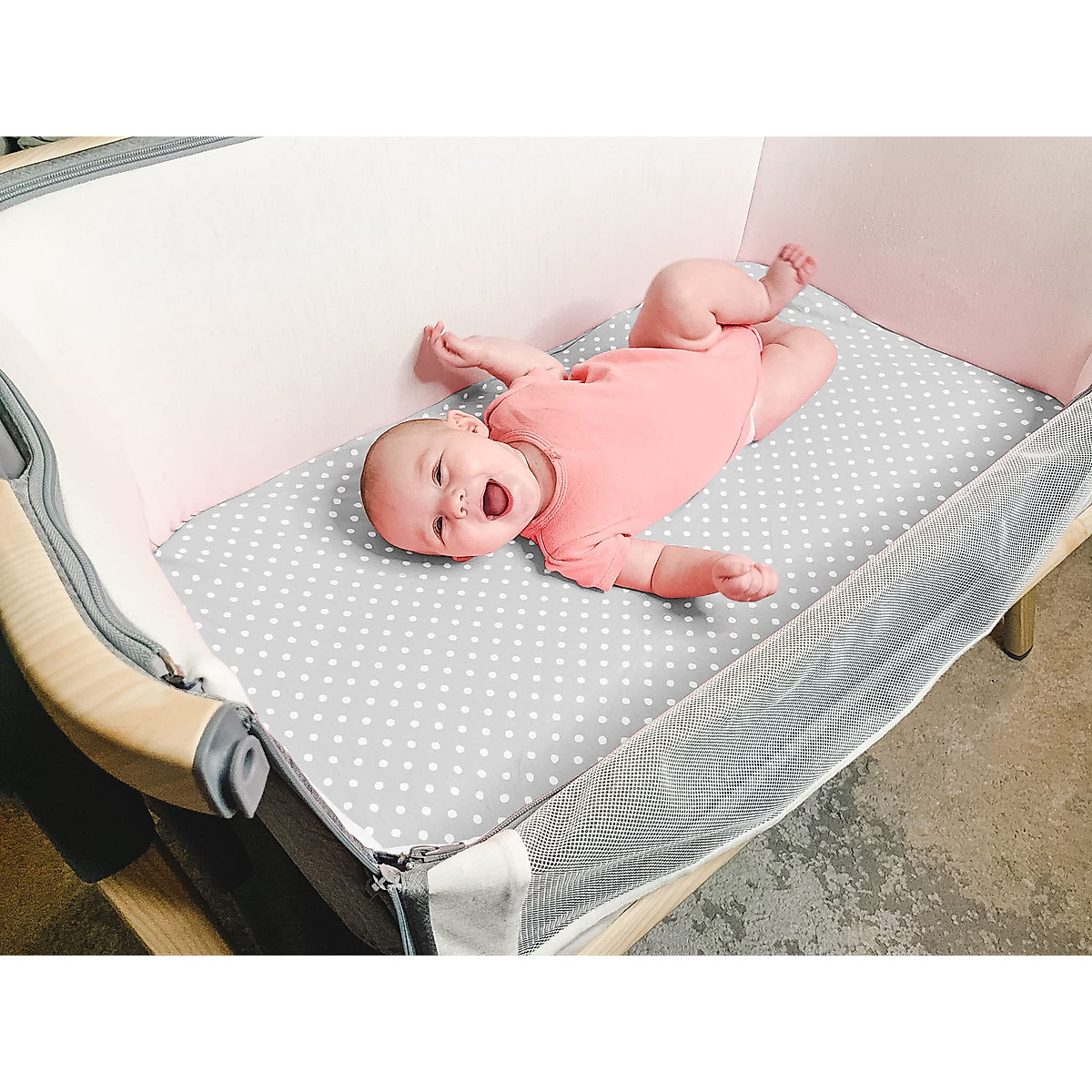 Bassinet Bed Sheets – Premium Bassinet Fitted Sheet for Halo, Mika Micky, Maxi COSI & Others - 4 Pack 100% Jersey Knit - Bassinet Bedding for Standard Size Oval or Halo Bassinet Pads for Boys & Girls