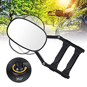 Towing Mirrors Mirror Extensions for Towing Universal Trailer Clip on Mirror Side Mirror Extensions for Towing Adjustable 360 Degree Rotation Extends Camper Towing Mirrors for Car Truck Black(2 Pcs)