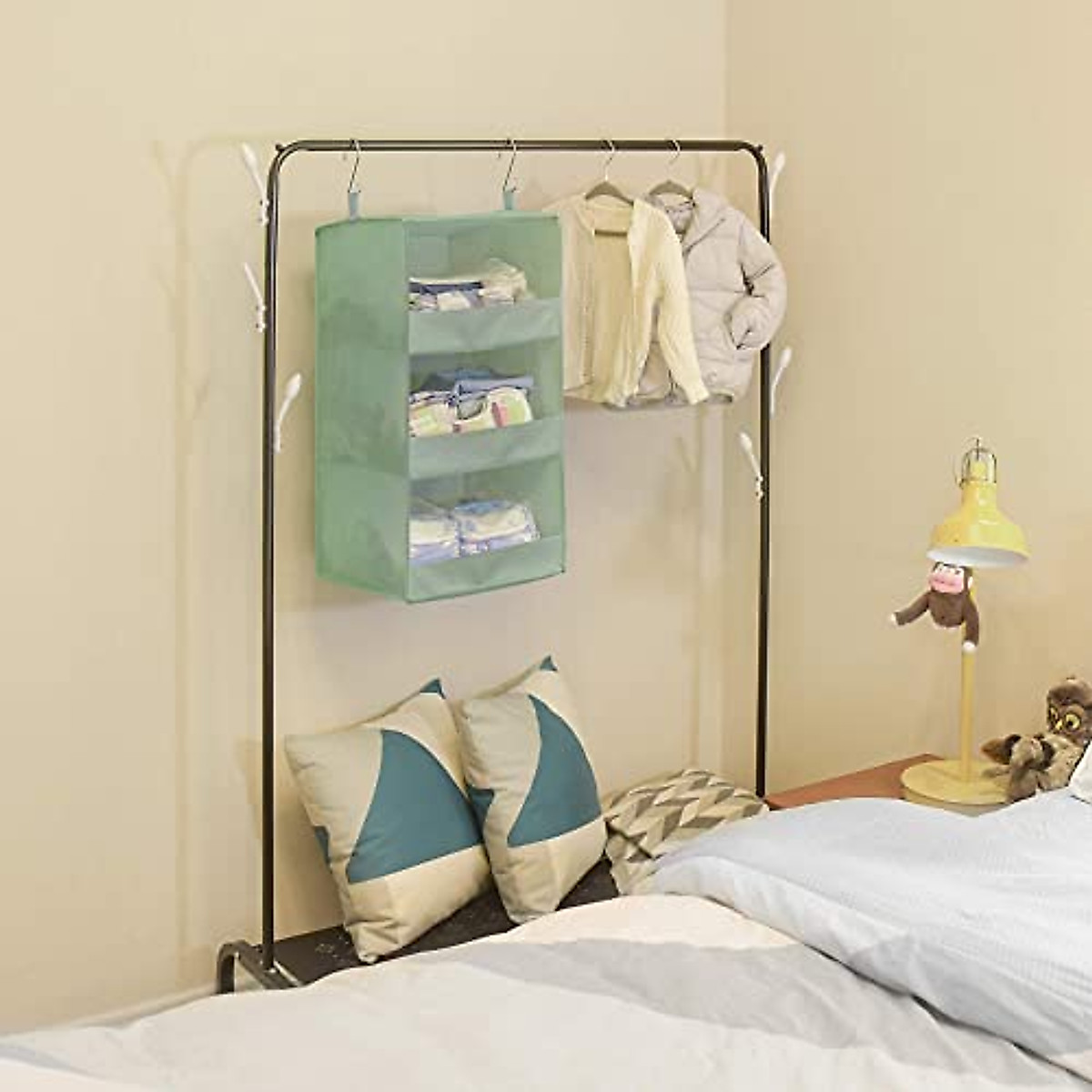 GRANNY SAYS Bundle of 1-Pack Light Green Hanging Organizer & 1-Pack Light Blue Hanging Closet Organizer