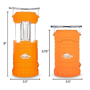Cascade Mountain Tech Pop-Up LED Camping Flashlight Lantern - 2 Pack,Orange