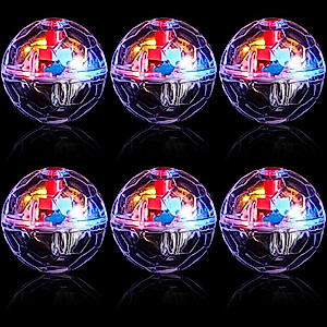 Sratte 6 Pieces Ghost Hunting Cat Ball Activated Cat Toy LED Light Motion Cat Dog Interactive Toys Pet Glowing Mini Running Exercise Ball Toys for Animals Activity