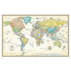 Rand McNally Classic Edition World Wall Map – Laminated Rolled