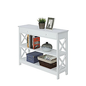 Convenience Concepts Oxford 1 Drawer Console Table with Shelves, White