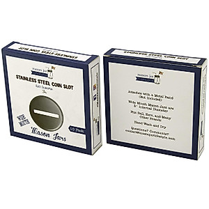 Stainless Steel Coin Slot Bank Lid Inserts for Mason, Ball, Canning Jars (10 Pack, Wide Mouth)