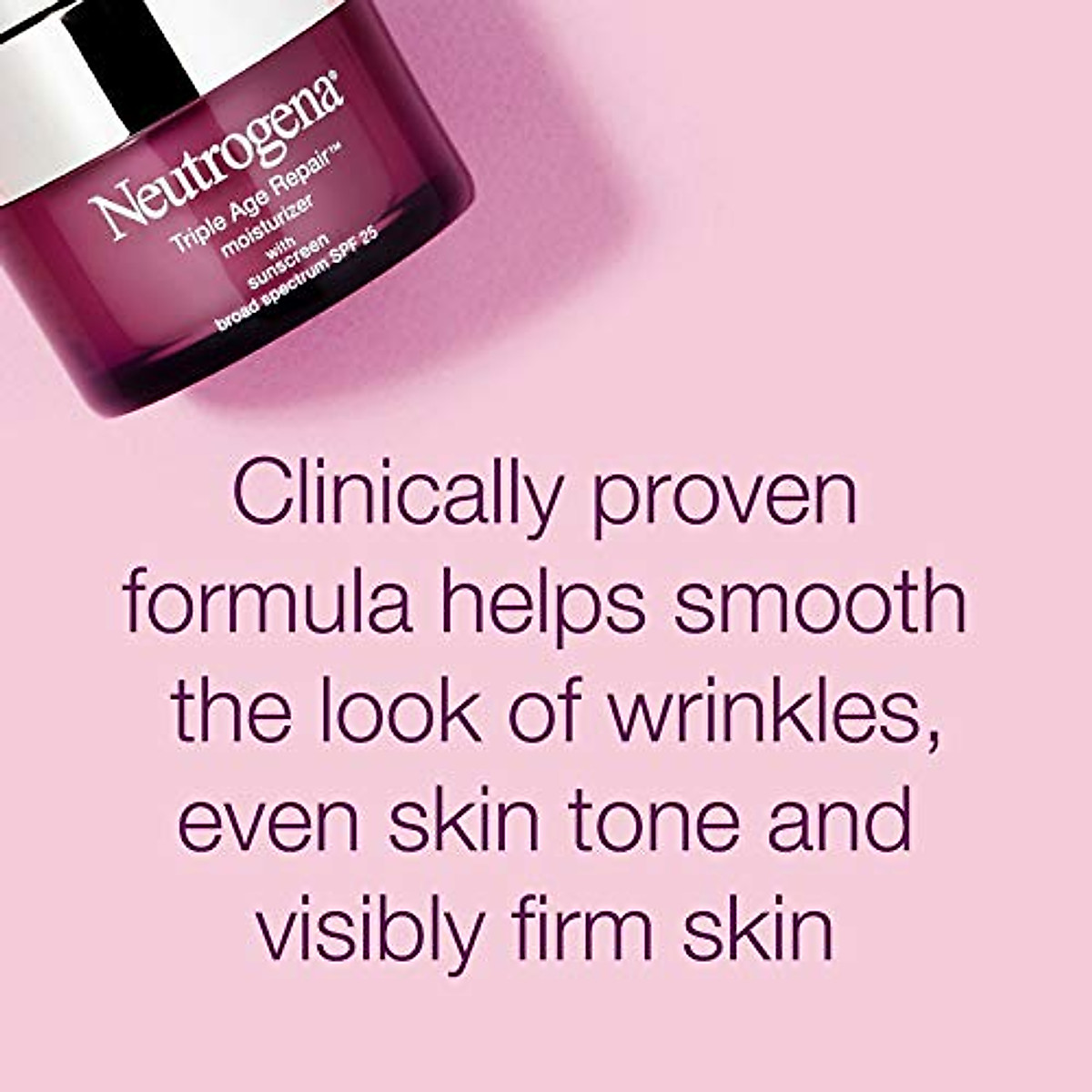 Neutrogena Triple Age Repair Anti-Aging Daily Facial Moisturizer with SPF 25 Sunscreen & Vitamin C, Firming Face & Neck Cream for Dark Spots with Glycerin & Shea Butter, 1.7 Ounce