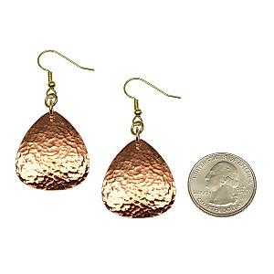 Hammered Copper Triangular Drop Earrings By John S Brana Handmade Jewelry Durable Copper Earrings