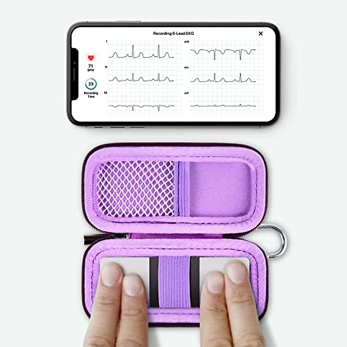 Heart Monitor Case Compatible with AliveCor for Kardia Mobile ECG/for KardiaMobile 6L for Apple and Android Device - CASE ONLY(Purple)
