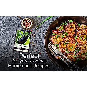 Eggplant Seeds for Planting - Black Beauty Solanum melongena is A Great Heirloom, Non-GMO Vegetable Variety- 300 mg Seeds Great for Outdoor Spring, Winter and Fall Gardening by Gardeners Basics