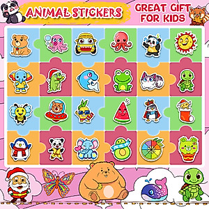LIFEBE 600Pcs Cute Animal Stickers, Waterproof Vinyl Cute Aesthetic Stickers for Water Bottle, Skateboards and Notebooks, Laptop Stickers for Teens Girls Kids Adults