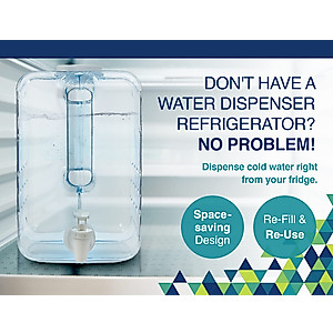 Arrow 2 Gallon Drink Dispenser for Fridge - Plastic Beverage Dispenser with Spigot for Easy Dispensing - Made in the USA, BPA Free Plastic - Convenient Handle, Easy-Pour Spout