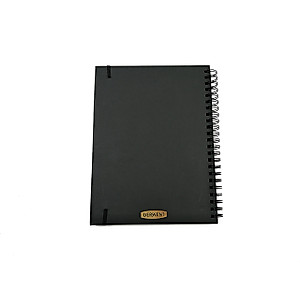 Derwent Black Paper Sketch Book - A4 Portrait, 40 Sheets, Acid-Free Paper, Wirebound Spine, Professional Quality, Black Book, 2300379