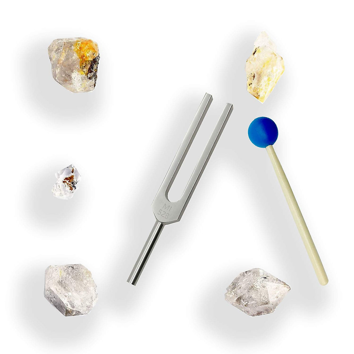 528 Hz Tuning Fork Tools Sound Healing Chakra Tuning Fork Solfeggio Energy Tuning Fork for DNA Repair Healing MI528 Hz Love Frequency Healing Devices for Healing (Silvery)