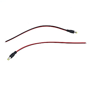 Antrader 50pcs Male DC Power Pigtail Cable Adapter Connectors for CCTV Surveillance Video LED Lighting