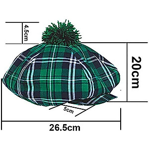 St. Patrick's Day Plaid Fabric Fedora or Beret (Beret)