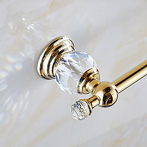 Metal Swivel Towel Rack with Crystal Decor, Multi-Bar Bathroom Towel Rack Euro Stainless Steel Towel Bar for Bathroom, Kitchen, Home Décor-3-Arm-Golden (Size : 4-Arm)