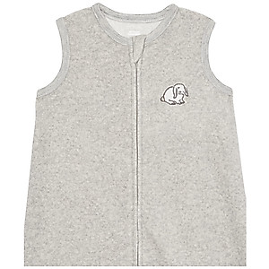 Amazon Essentials Unisex Babies' Microfleece Sleep Sack, Pack of 3, Grey, Bunny, 6 Months