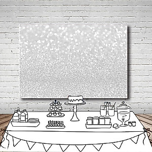 MEHOFOND Sliver Valentine Bokeh Photography Backdrop Shinny Sparkle Abstract Halos Background Galentines Day Wedding Baby Shower Birthday Party Decorations Banner Portrait Photo Booth Props 7x5ft