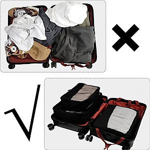 HOMLYNN 9Pcs Packing Cubes for Suitcase, Multifunction Waterproof Travel Organizer Storage Bags, Cosmetic Bag Packing Box, Shoe Bag, USB Cable Bag (Black)