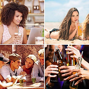 OKGD 25 Piece Set Stainless Steel Straws Long 8.5 Inch Drinking Metal Straws Reusable Drinking Straws for 20 OZ (20 Bent|5 Brushes)