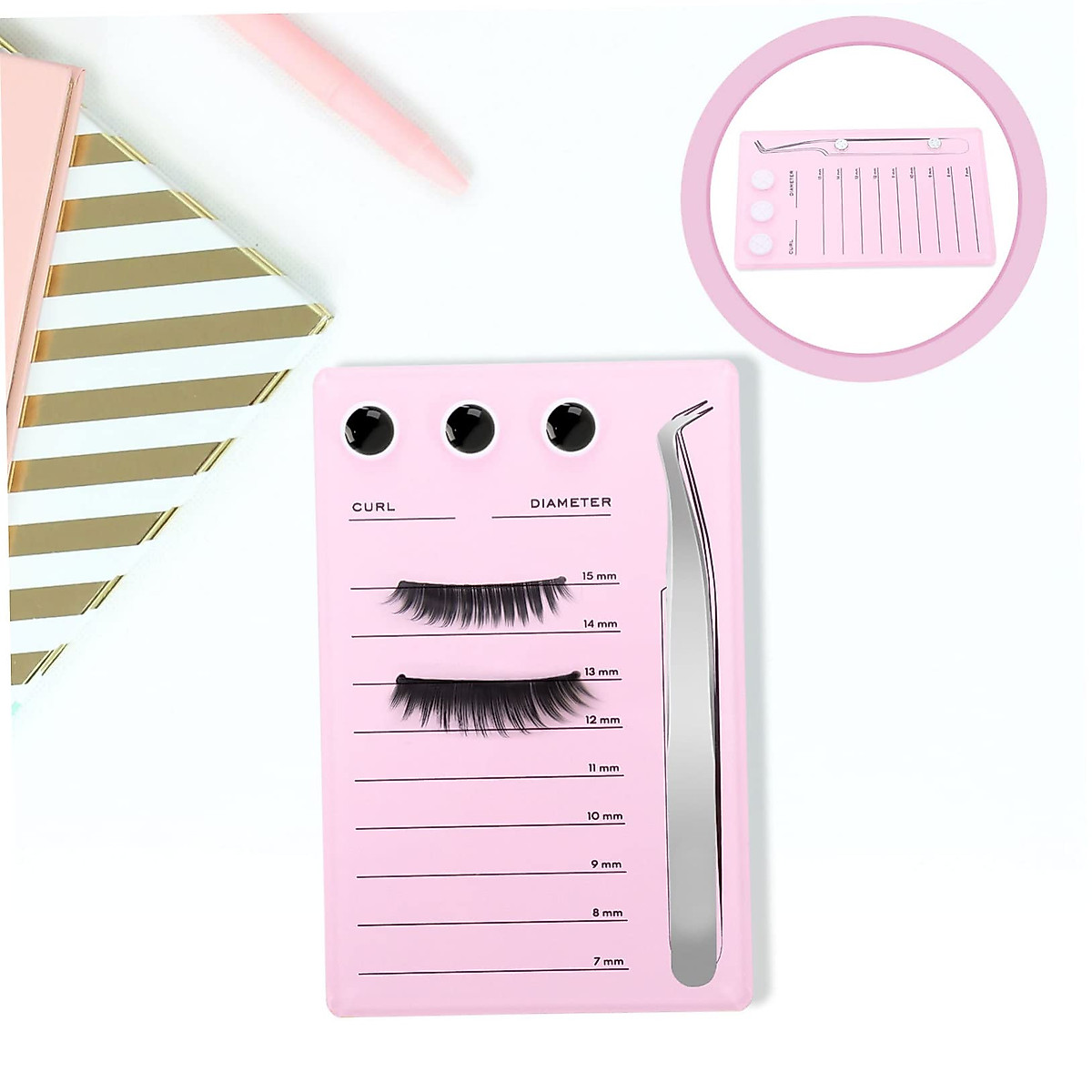 FRCOLOR 5pcs Magnetic Eyelash Board False Eyelashes Fake Eyelashes Tools Makeup Supplies Eyelash Display Pallet Eyelash Grafting Supplies Eyelash Supplies Eyelash Curler Acrylic With Scale