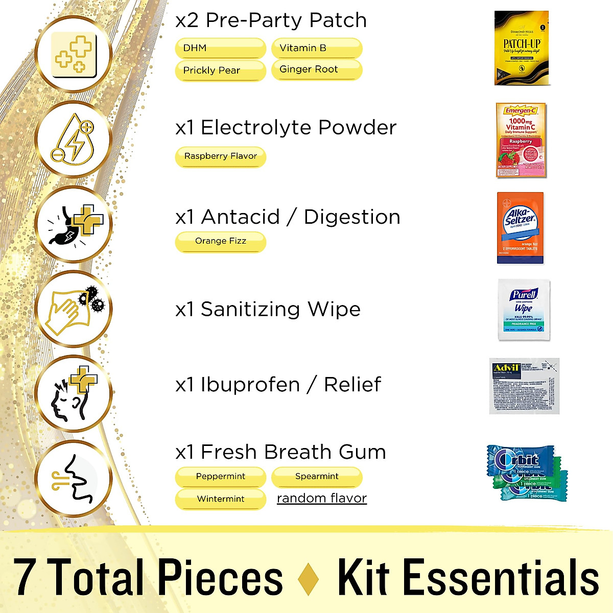 Diamond Hills Adult Party Kit Supplies in Bag, Bachelor and Bachelorette Party Favors, Bridesmaid Gifts, Emergency, Rally Pack, 4pk