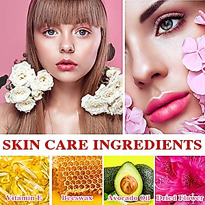 WYBLZPXZ 2Pcs Clear Crystal Flower Jelly Lipstick,PH Magic Temperature Color Changing Lipstick,Lip Gloss,Long Wear Nutritious Tinted Lip Balm,Moisturizing Lip Stick Makeup Set （Set A）