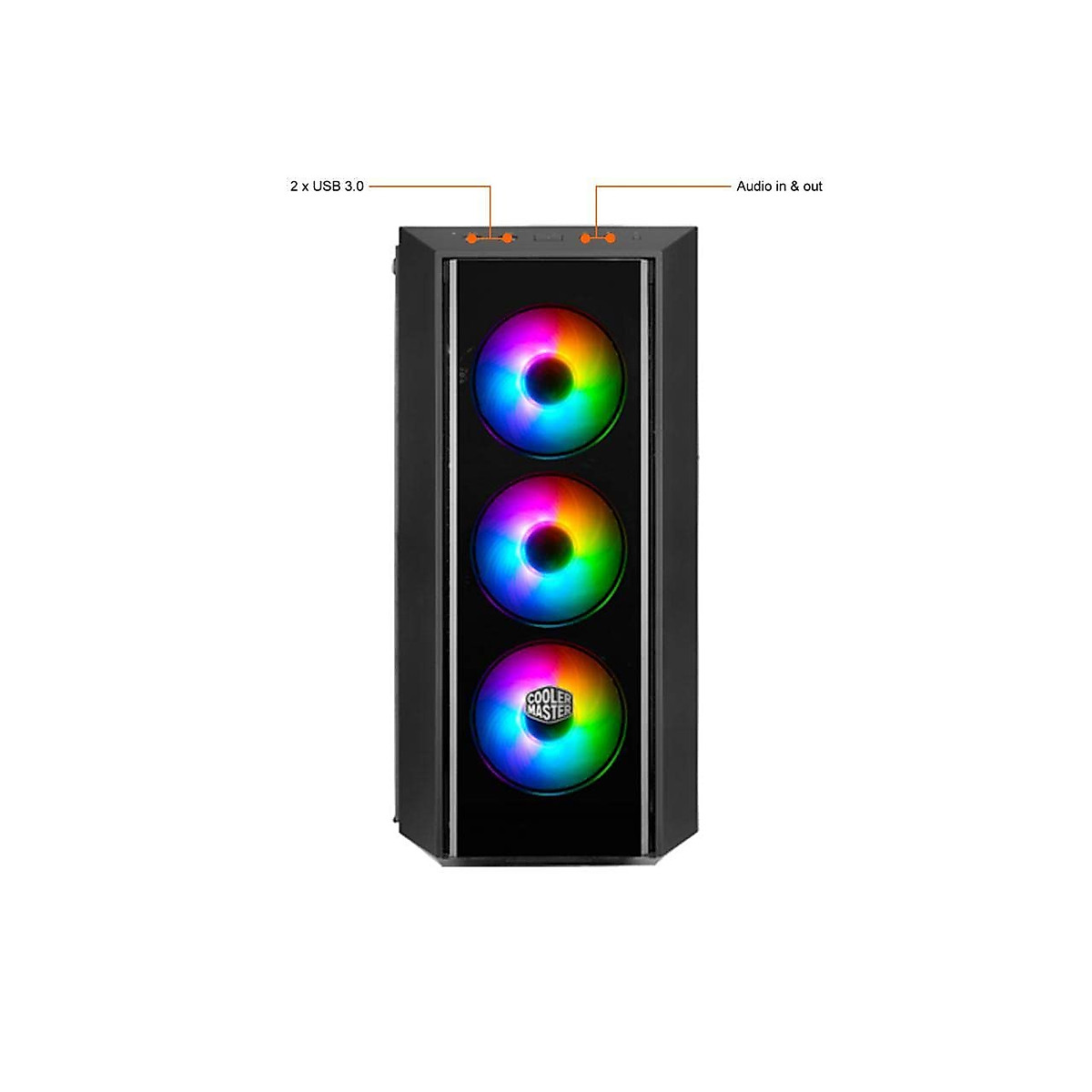 Cooler Master MasterBox Pro 5 RGB ATX Mid-Tower with Three 120mm RGB Fans, Front DarkMirror Panel, Tempered Glass, RGB Splitter Cable & RGB Lighting System