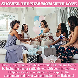 Amanda Creation Pink & Silver Twinkle Little Star Themed Diaper Raffle Tickets for Girl Baby Showers, 20 2" X 3” Double Sided Inserts, Bring a Pack of Diapers to Win Favors & Prizes!