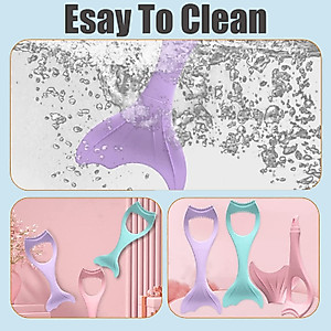 Mermaid Mascara Guard, Silicone Mascara Shield Applicator, Eyelash Comb Cosmetic Tool, Reusable Makeup Eyelash Tool, Detachable (Purple)