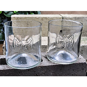 Bacardi Rum Reclaimed Bottles Glassware Barware Drinkware Old Fashioned Glasses Gift Set