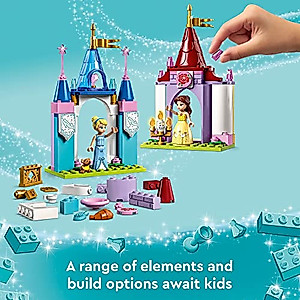 LEGO Disney Princess Creative Castles 43219​, Toy Castle Playset with Belle and Cinderella Mini-Dolls and Bricks Sorting Box, Travel Toys for Girls and Boys, Sensory Toy for Kids Ages 6+