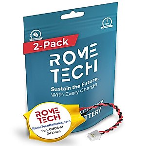Rome Tech Replacement CR2032-LC1 CMOS Battery for Sony Playstation 2/3 - PS2 PS3 Backup RTC BIOS Battery - 2 Wire Cable (2-Pack)