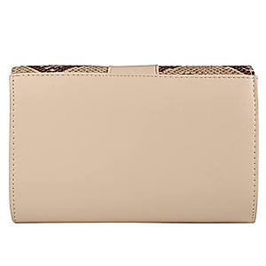 ROXIE Womens Snakeskin Print Leather Evening Clutch Bags Formal Party Clutches Wedding Purses Cocktail Prom Clutches Gold