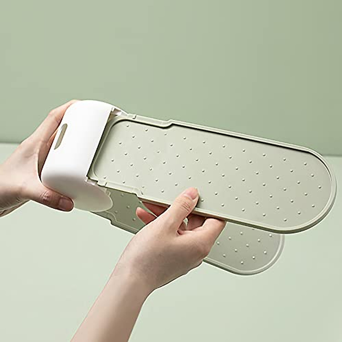 ZANBANG 6Pcs Shoe Slots Organizer,Adjustable Double Deck Shoe Rack Holder Space Saver ZML-286 (Blue)