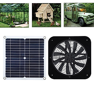 Fdit Solar Powerful Attic Exhaust Fan Quietly Cools, Solar Panel Powered Exhaust Fan 13.5 Inch Solar Powered Attic Ventilator for Pet House Chicken Coop Rv Greenhouse