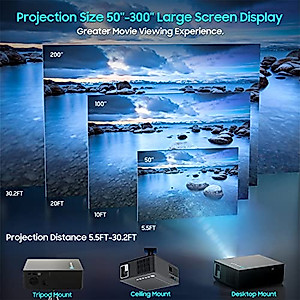 1080P HD Projector, 5G WiFi Movie Projector, UUO Home Theater Support 4K Video Projector, Synchronize Smartphone Screen, Dolby Audio Support-Compatible with TV Stick/iOS/Android/Smartphone/PS5