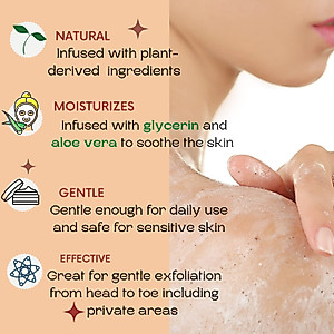 DeVi's Naturals Himalayan Body Exfoliating Scrub, Whipped Foaming Scrub, Reduce Razor Bumps and Strawberry Legs, Fade Dark Spots and Scars, Gentle Underarm Detox Scrub For Body Odor, Self Care Gift