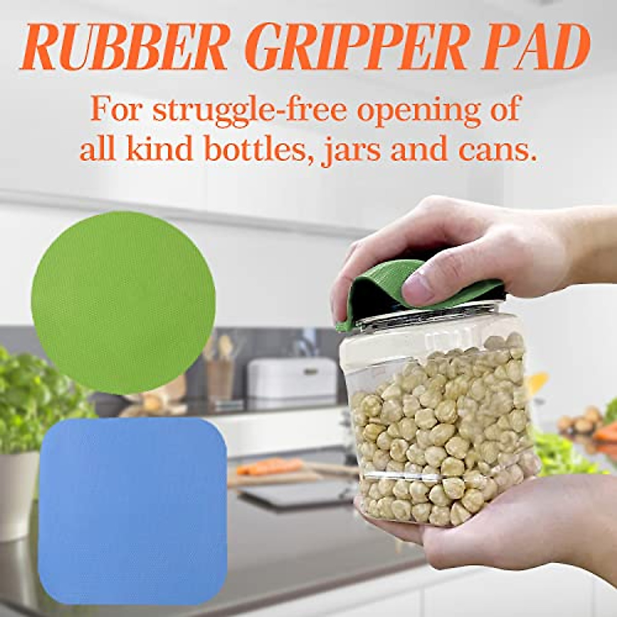 Jar Openers Pad, 10pcs Rubber Jar Grippers for Seniors with Arthritis Weak Hands, Multi-Purpose Kitchen Gadget for Open Jars